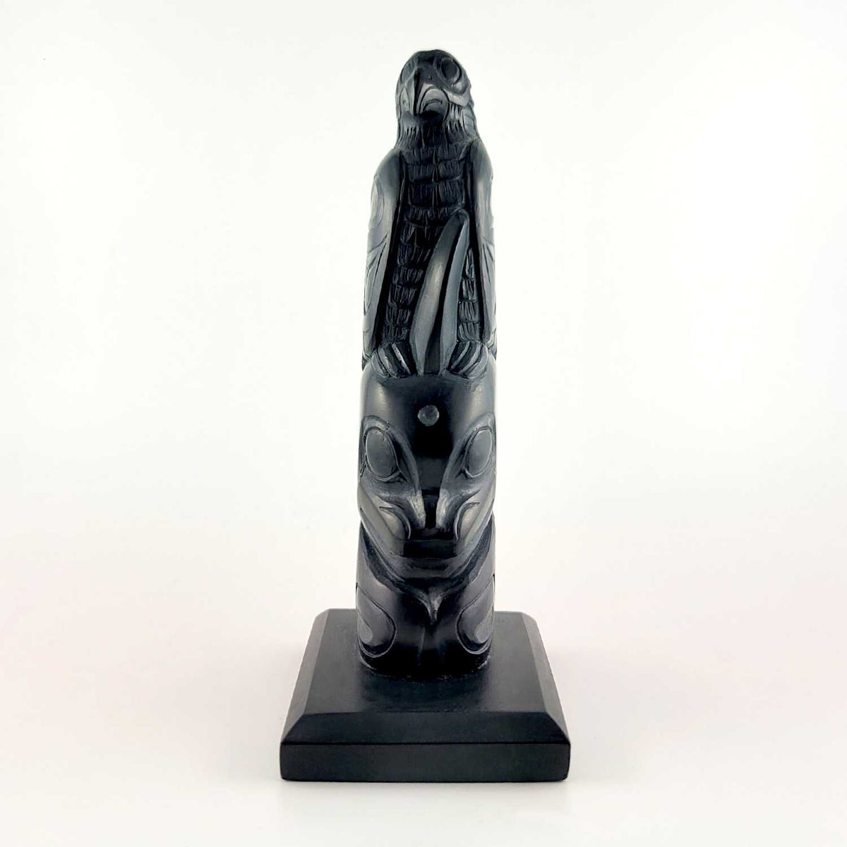 Argillite Eagle & Orca Totem Pole by Jerome Parnell, Haida – Spirits of the West Coast Art ...