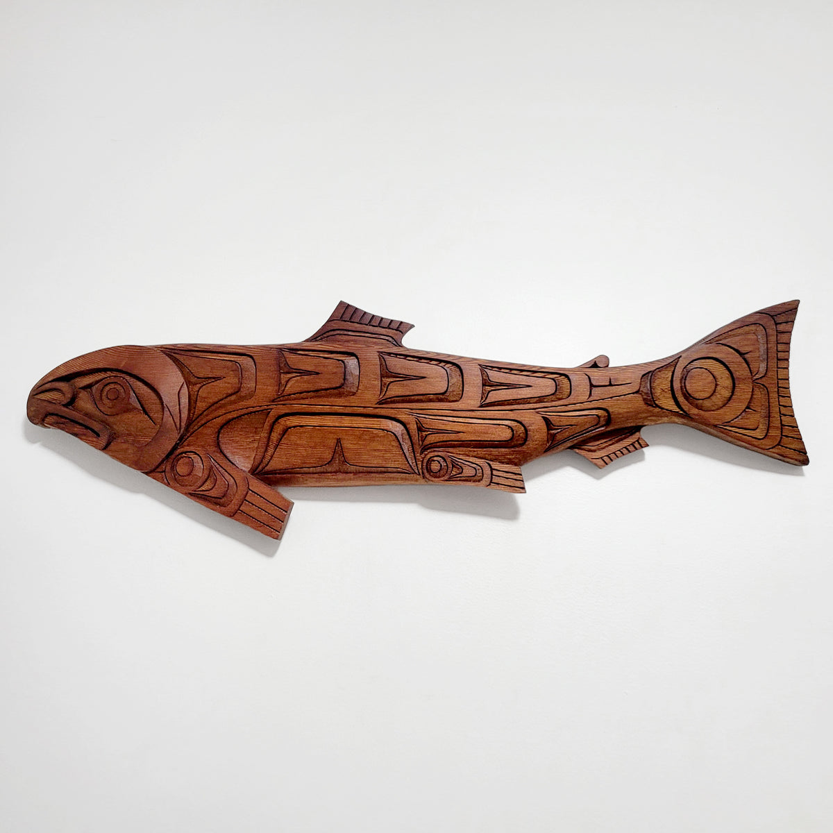 Salmon Cedar Panel by Kwakwaka'wakw artist Aubrey Johnston – Spirits of ...