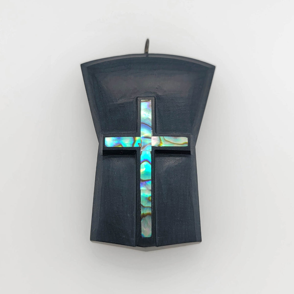 Argillite Copper Shield & Cross Pendant by Donnie Edenshaw, Haida ...