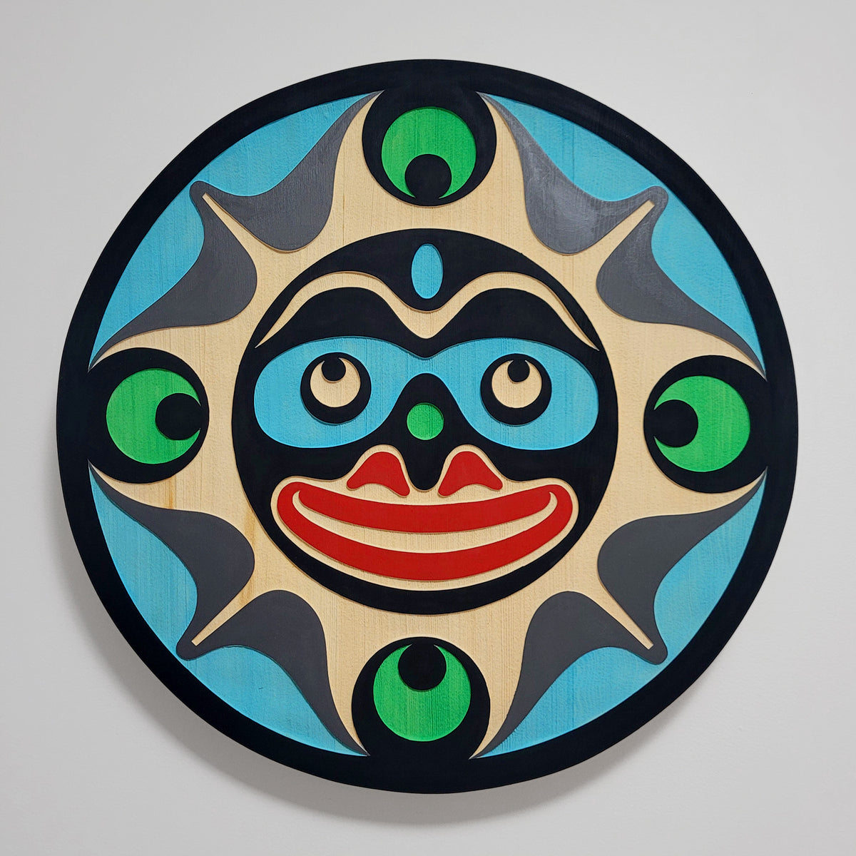 Sandblasted 18" Moon Panel by Trevor Hunt, Kwakiutl – Spirits of the ...