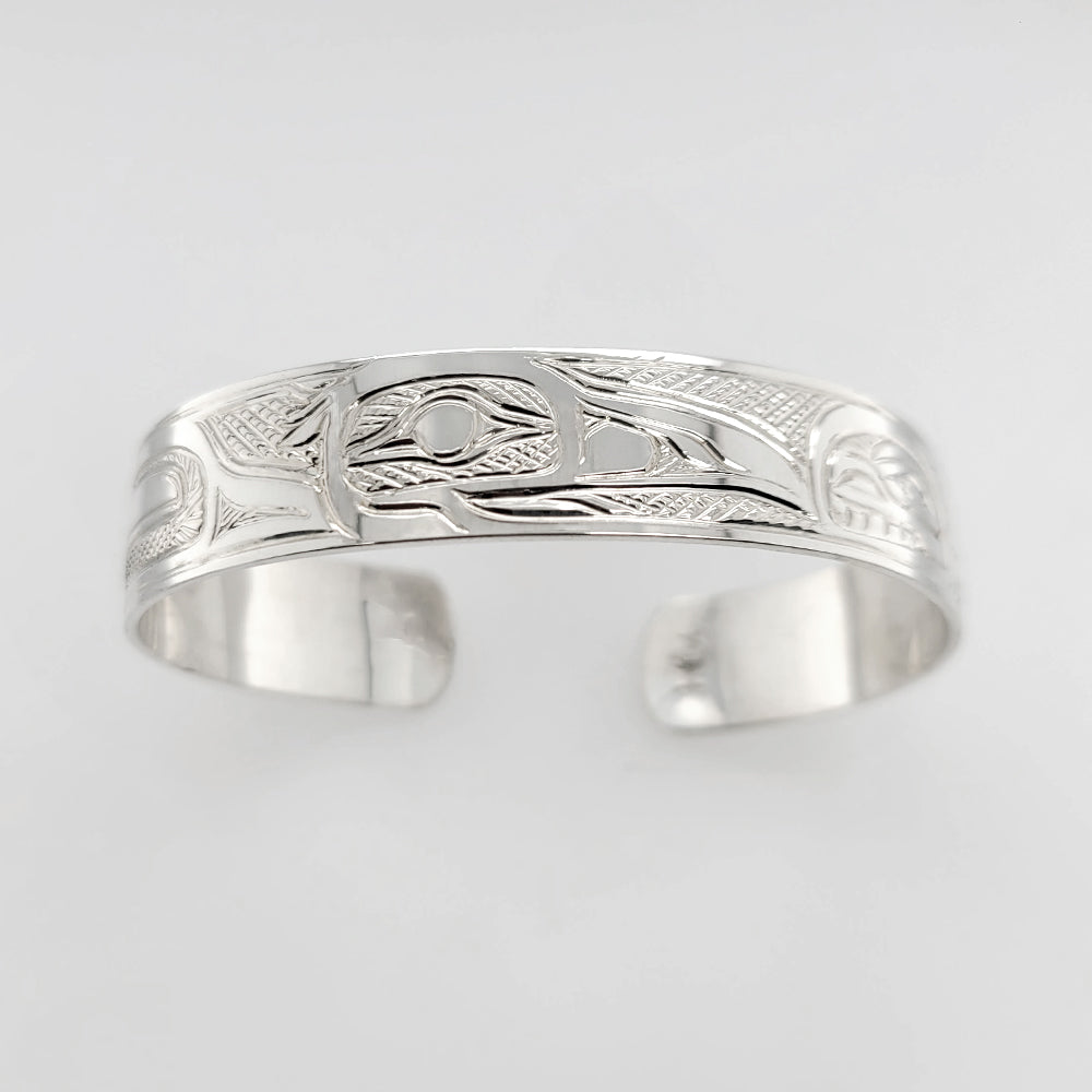 Raven Silver Bracelet by Tsimshian artist Bill Helin – Spirits of the ...