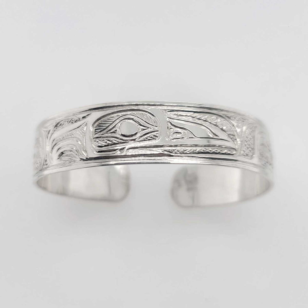 Raven Silver Bracelet by Tsimshian artist Bill Helin – Spirits of the ...