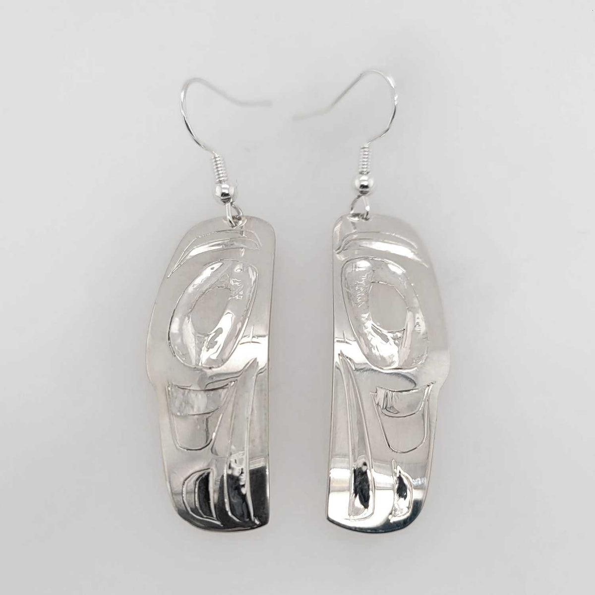 Silver Raven Earrings by Alvin Adkins, Haida – Spirits of the West ...