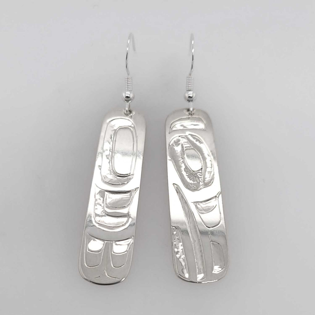 Silver Raven Earrings by Alvin Adkins, Haida – Spirits of the West ...