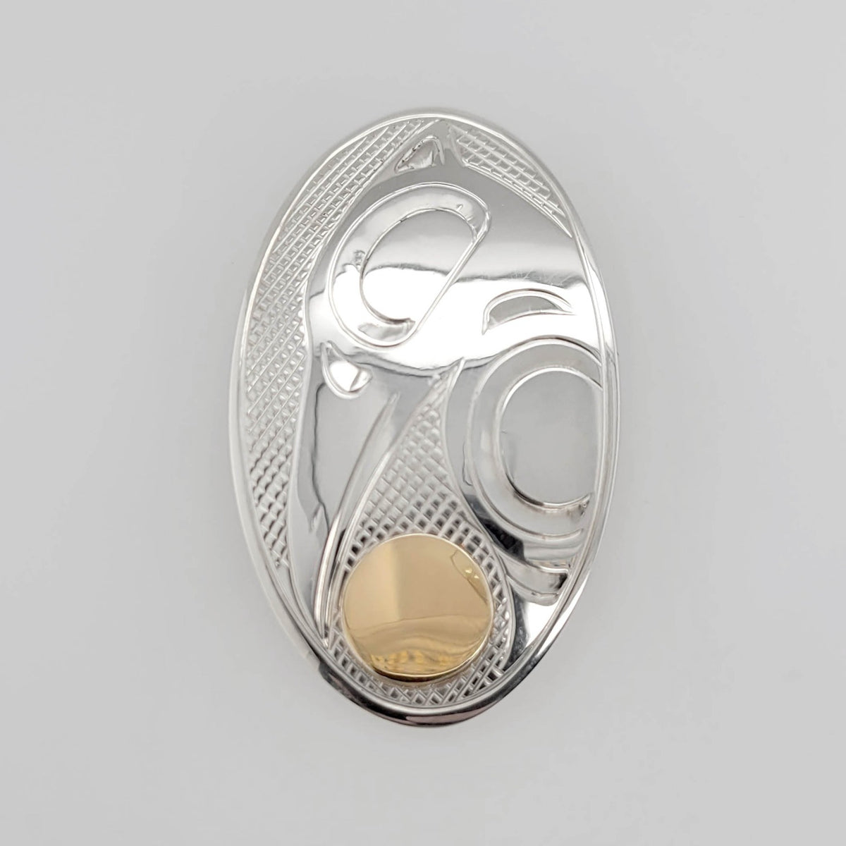 Silver and Gold Raven Pendant/Brooch – Spirits of the West Coast Art ...
