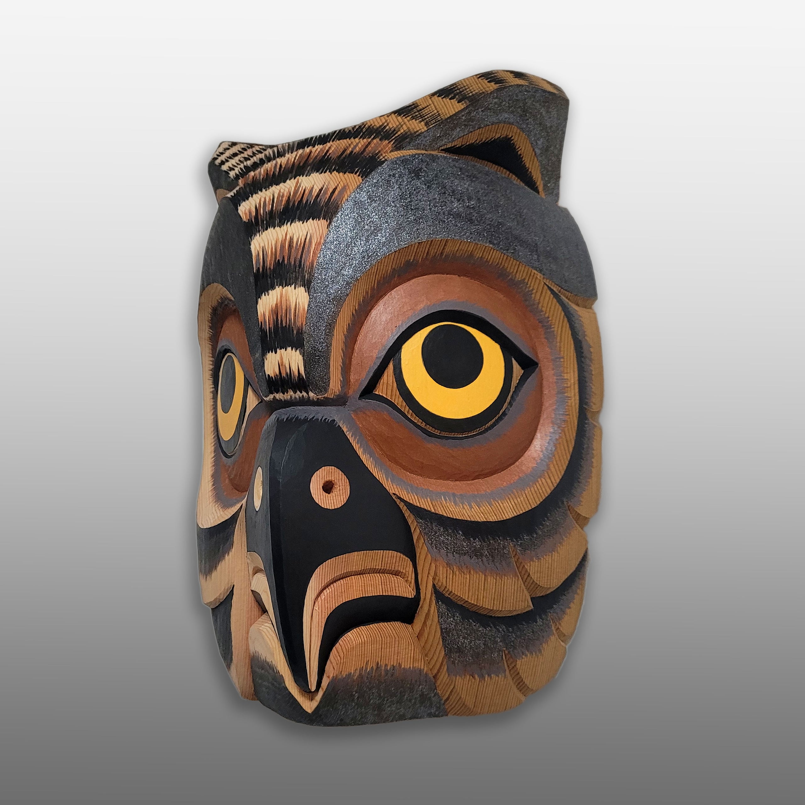 Horned Owl Mask by Kwakwaka'wakw artist Greg Henderson – Spirits of the ...