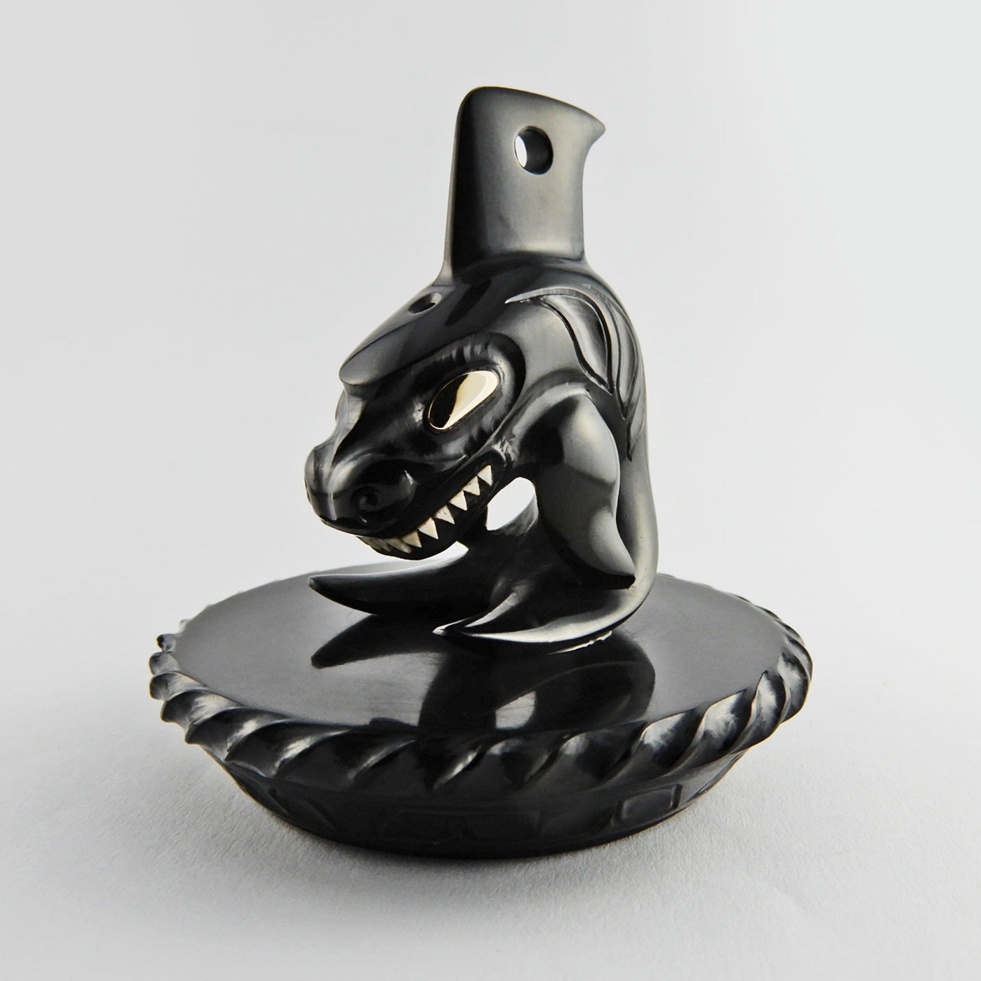 Argillite and Silver Haida Orca and Shark Box – Spirits of the West ...